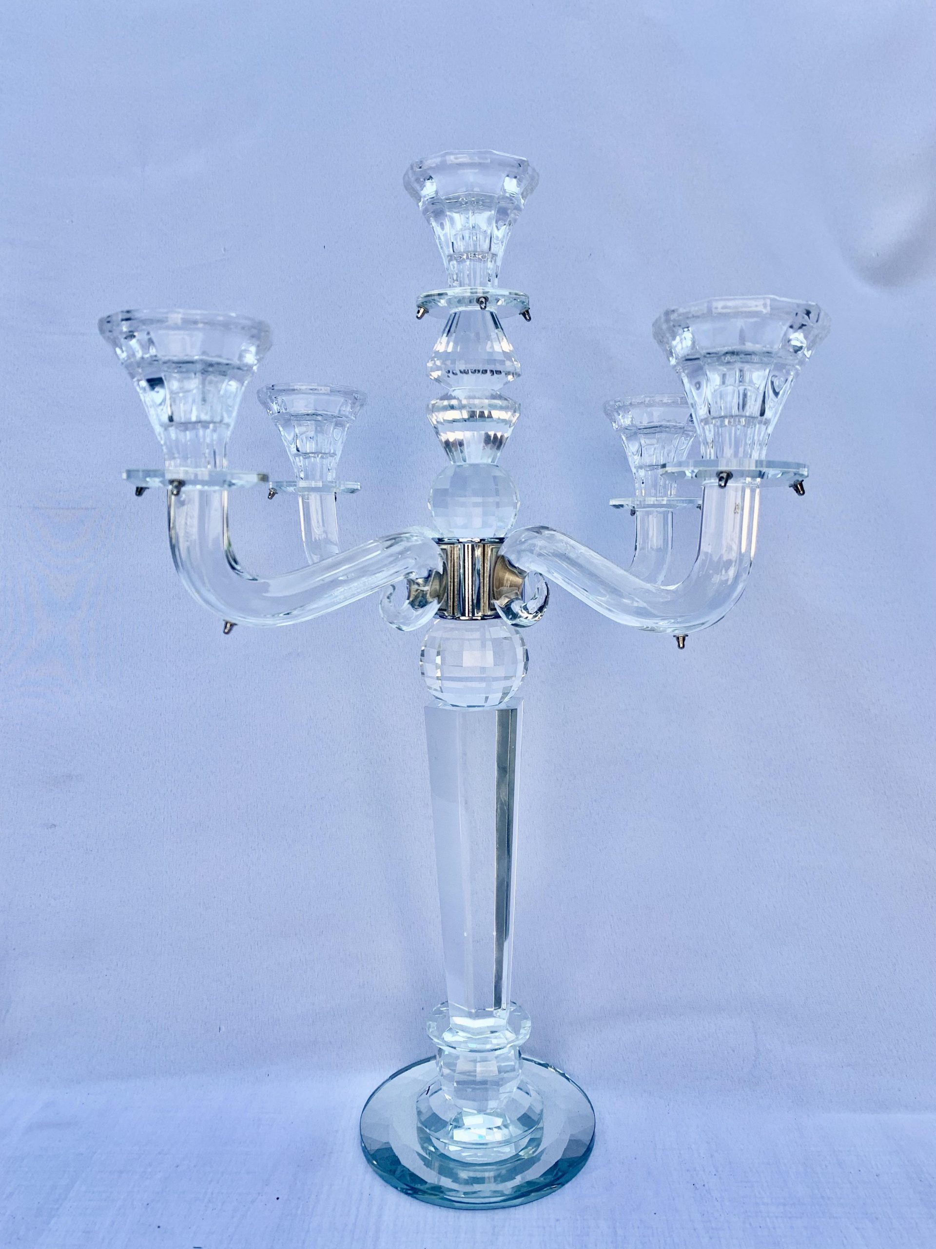 Antique 3 Arm Crystal Candelabras